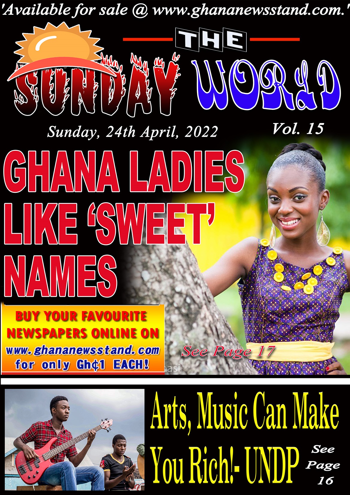 The Sunday World, Sunday, 24th April, 2022 – Ghana News Stand