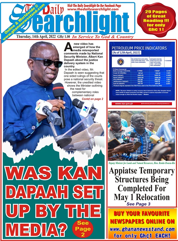 The Daily Searchlight Newspaper – Ghana News Stand
