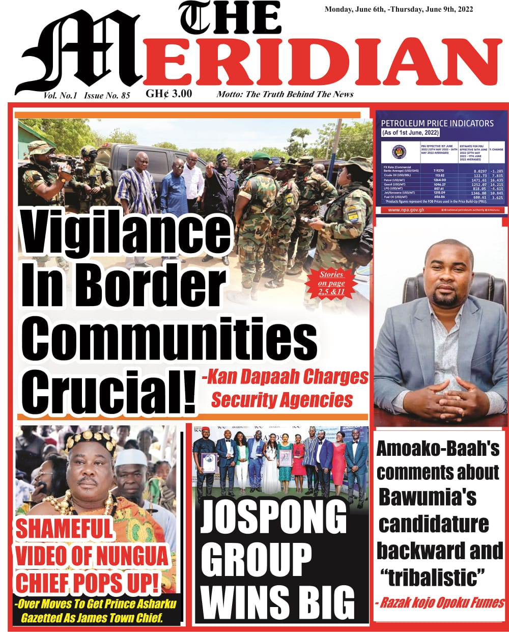 Meridian, Monday, June 6, 2022 – Ghana News Stand