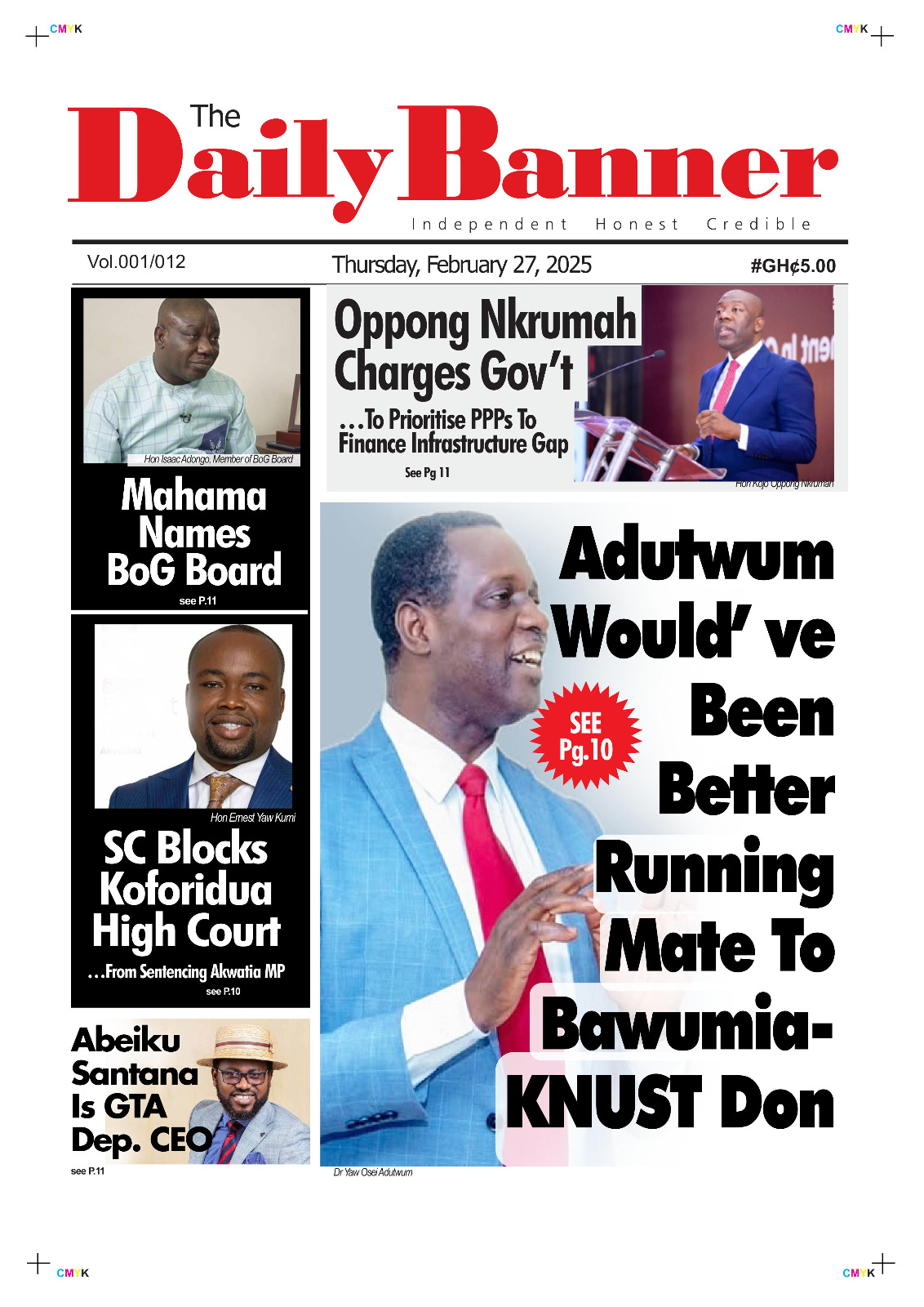 Daily Banner, Thursday, February 27, 2025 – Ghana News Stand