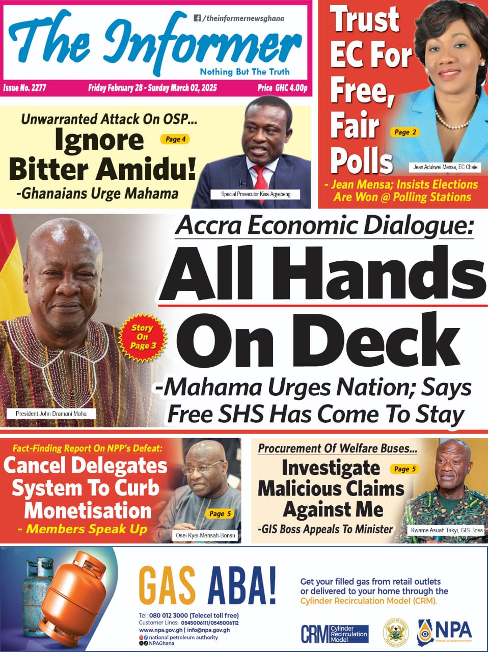 Informer, Friday, 28th February, 2025 – Ghana News Stand