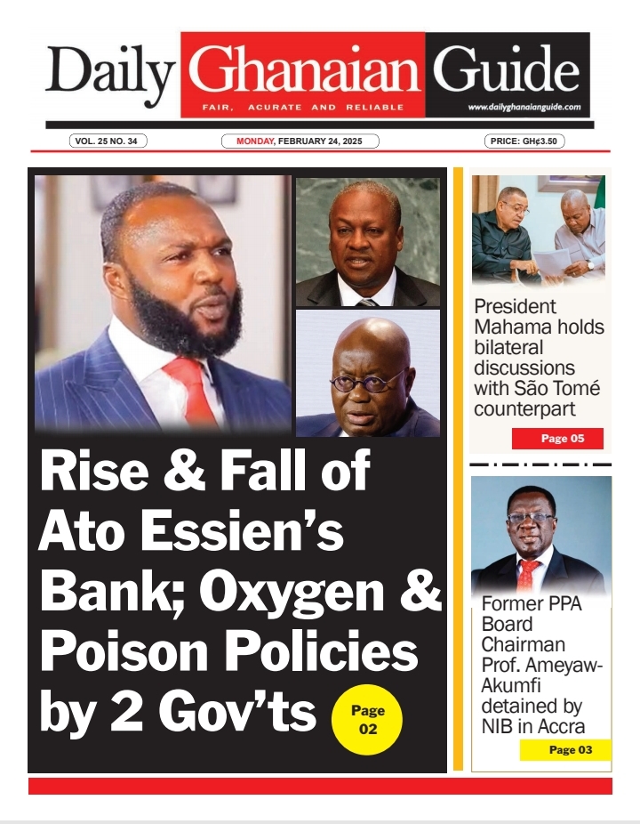 Daily Ghanaian Guide, Monday, 24th February, 2025 – Ghana News Stand