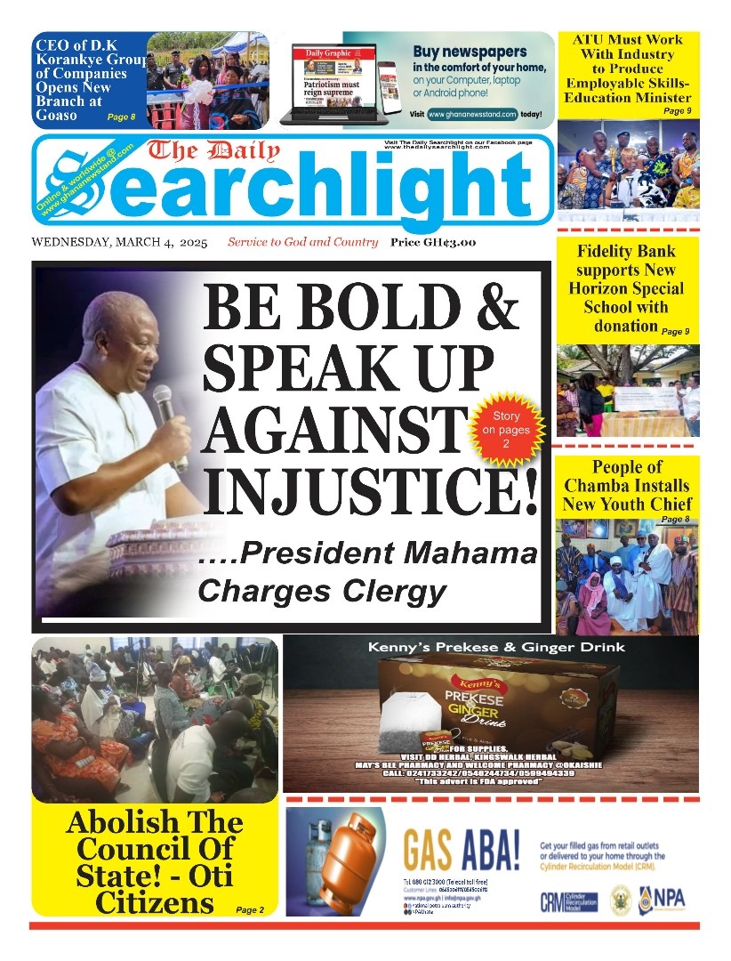 Daily Searchlight, Wednesday, 5th March, 2025 Printed Version – Ghana ...