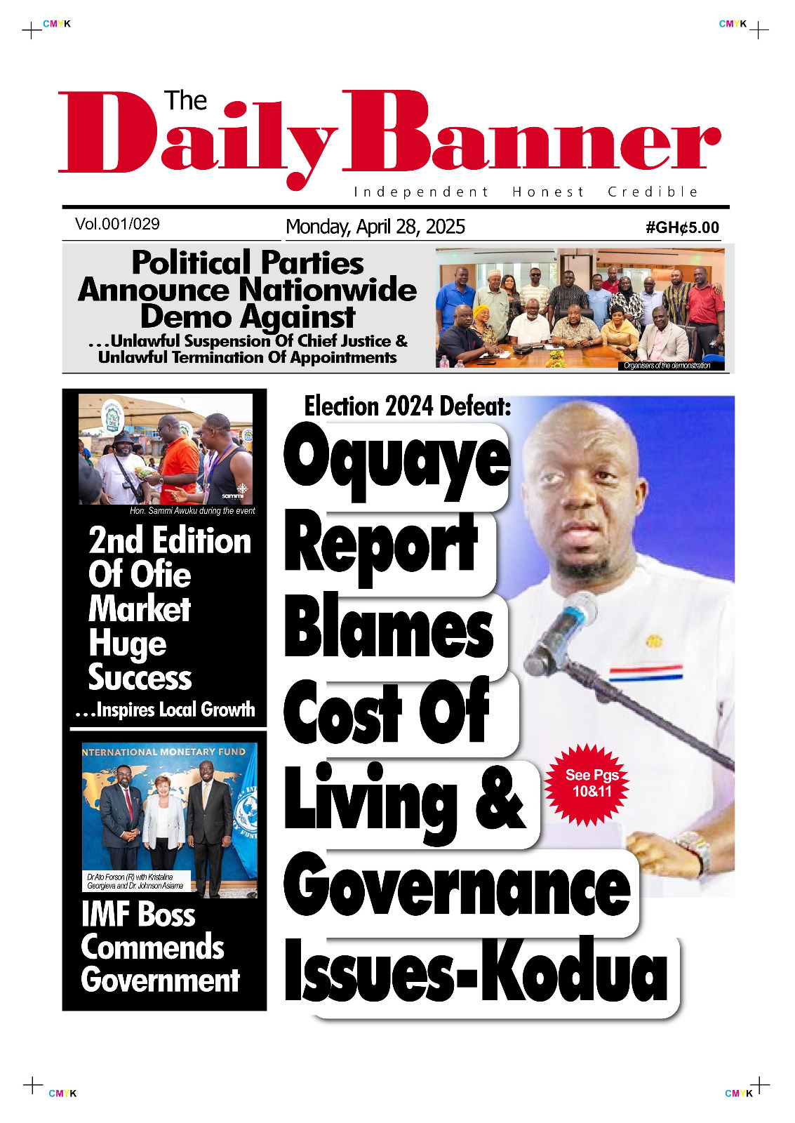Daily Banner, Monday, 28th April, 2025 – Ghana News Stand