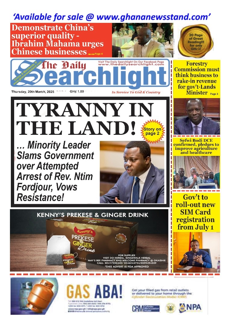 Daily Searchlight, Thursday, April 10, 2025 – Ghana News Stand