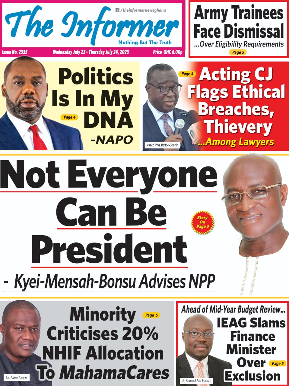 Informer, Wednesday, 23rd July, 2025 – Ghana News Stand